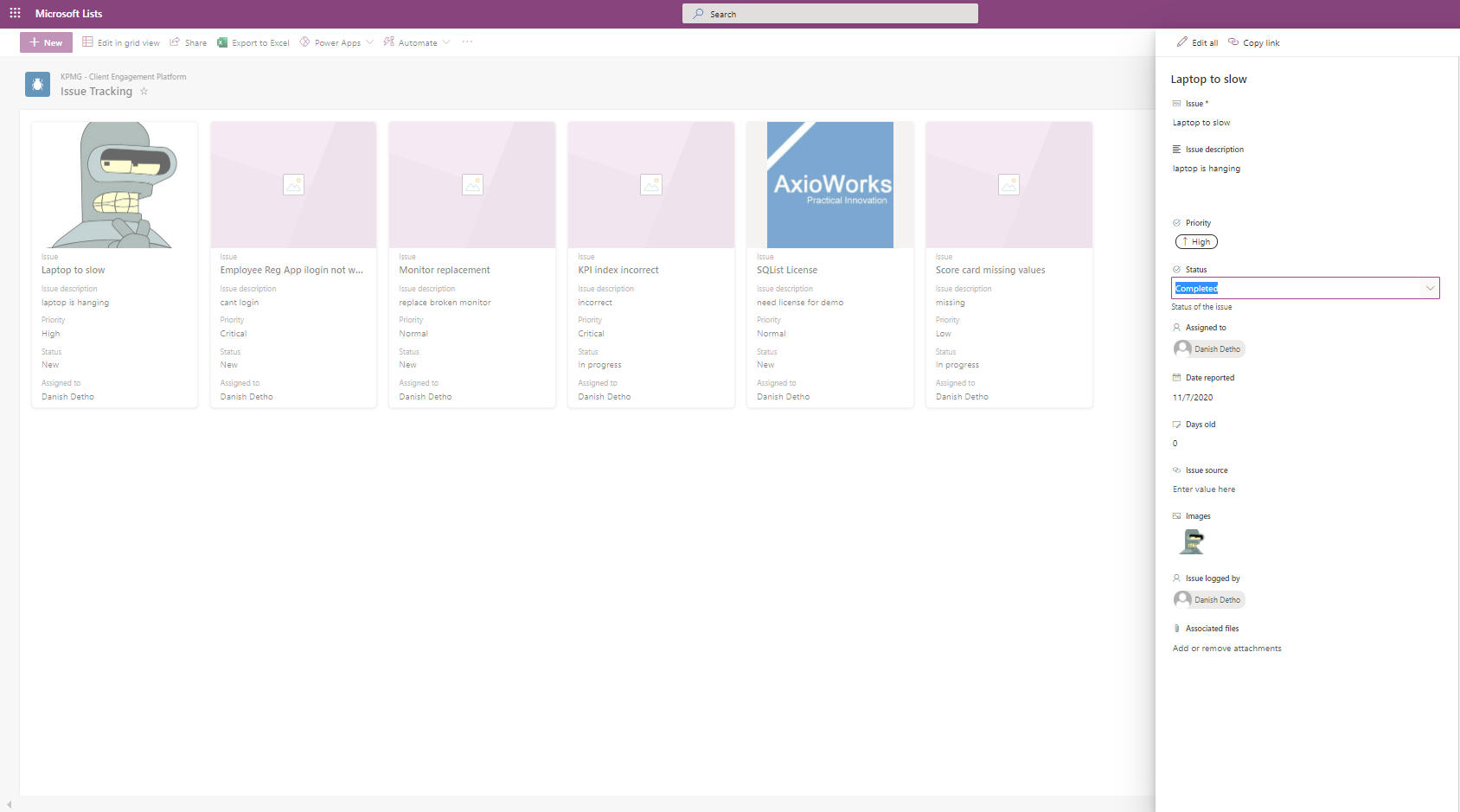 AxioWorks Generate Power BI Charts From Live MS Lists Data